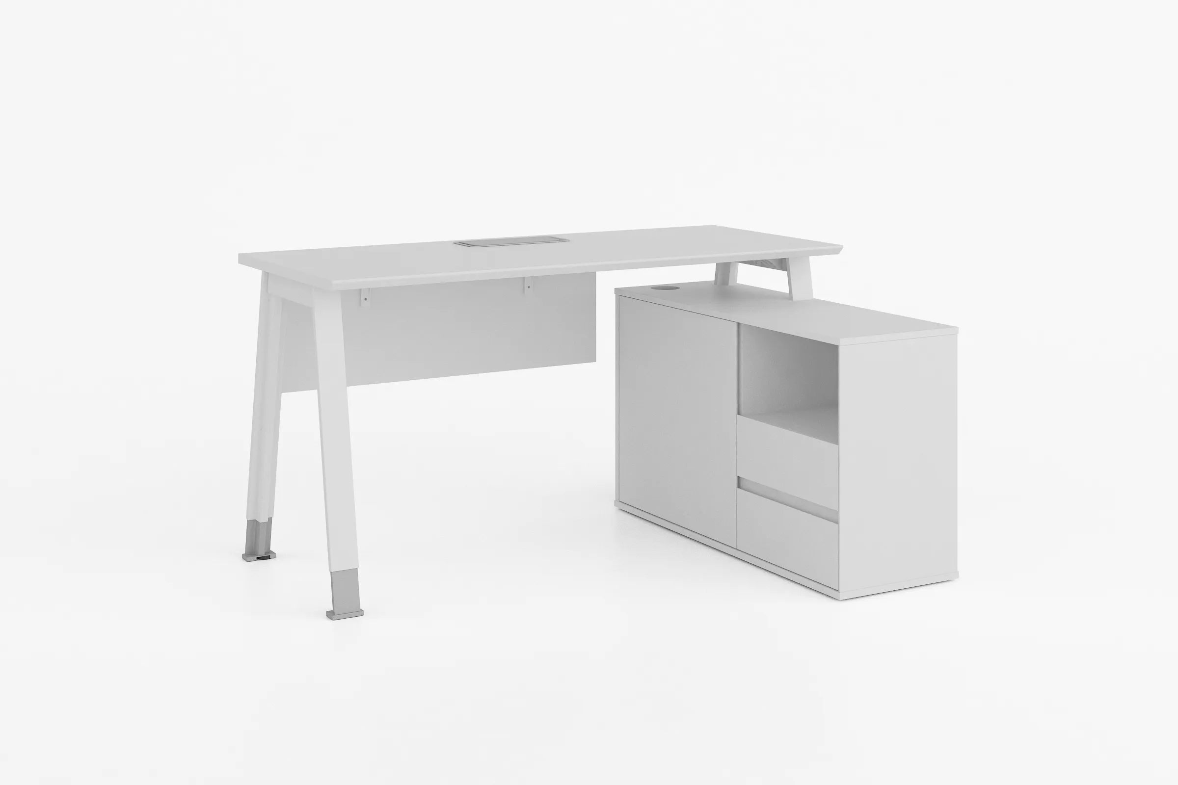 Office Hub | Gery Executive Desk Left | Modern Design with Integrated ... Office Hub | Gery Executive Desk Left | Modern Design with Integrated ...